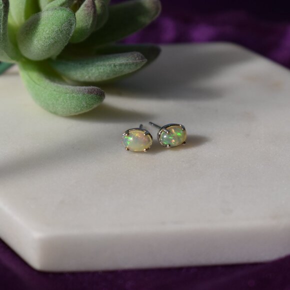 Kgh | Jewelry | Welo Opal Solitaire Stud Earrings | Poshmark
